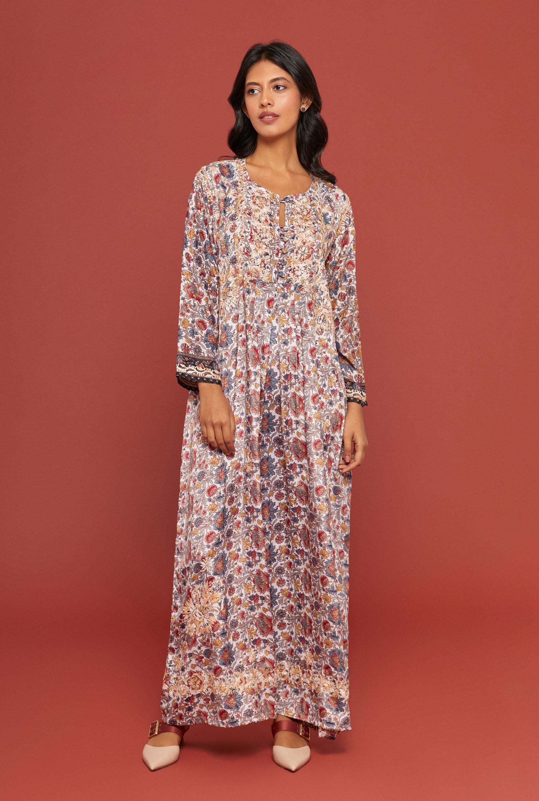 Buy Cotton Printed Banafsh Azizam Kaftan At The Cotton Basket